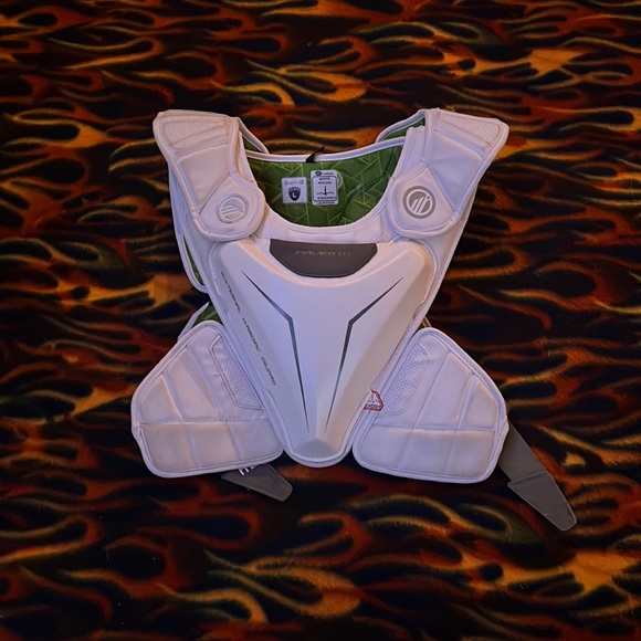 Other | Has The Chest Protector All White And Green Maverick Lax Cheats ...